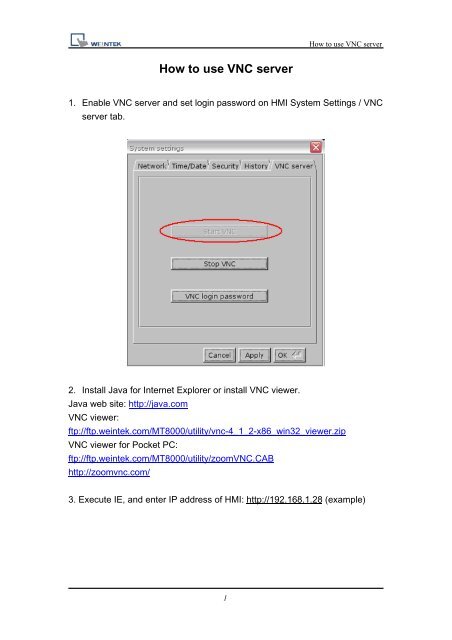 How to use VNC server