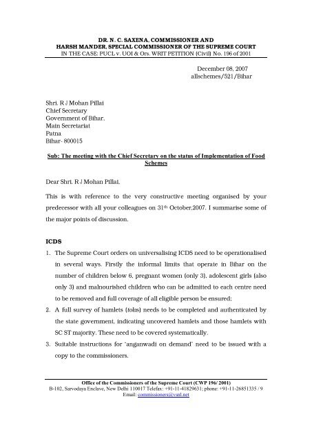 Bihar - Right to Food Campaign