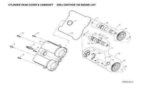 Cylinder Head Cover Camshaft Dinli Centhor 700 Engine List