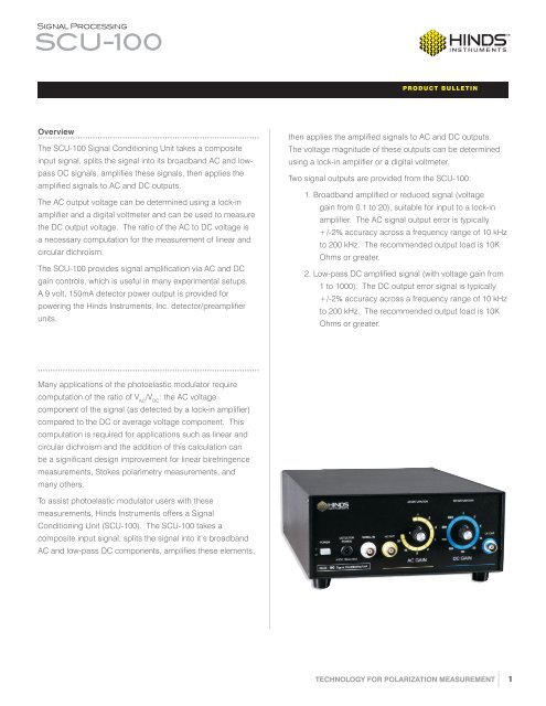 Signal Conditioning Unit SCU-100 - Hinds Instruments