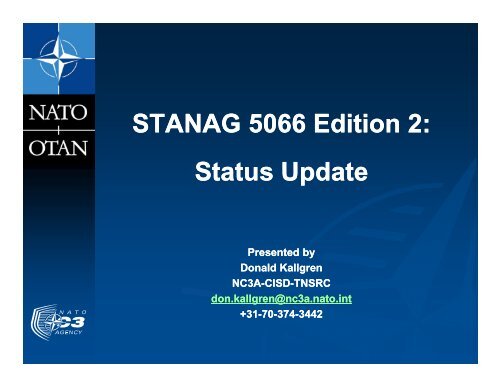 STANAG 5066E2 Update NC3A HFIA 0706