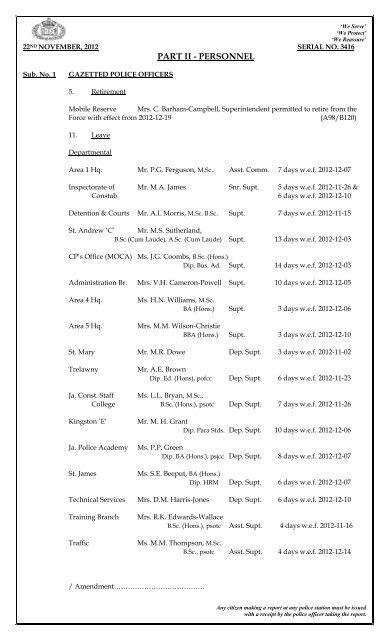 Force Orders 3416B dated 2012-11-22.pdf - Jamaica Constabulary ...