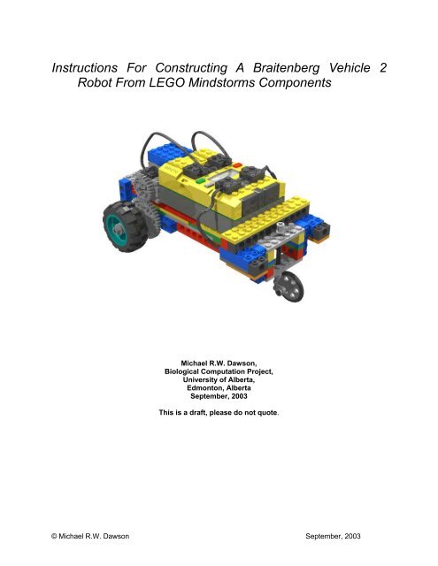 Instructions For Constructing A Braitenberg Vehicle 2 Robot