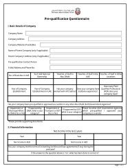 Pre-qualification Questionnaire