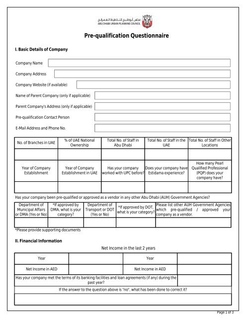 Click here for Pre-qualification Questionnaire