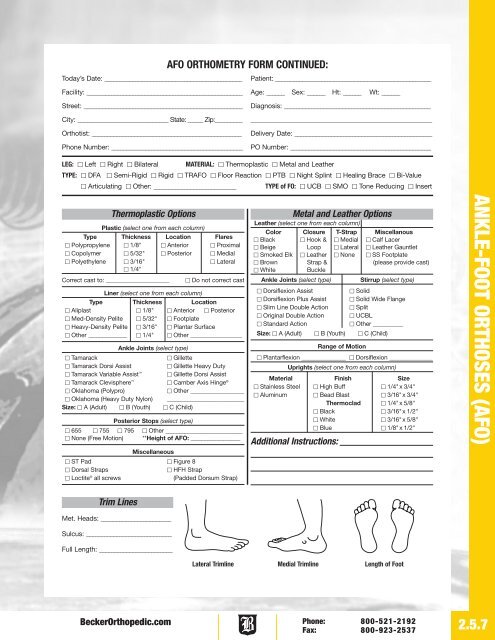 ANKLE-FOOT ORTHOSES (AFO)