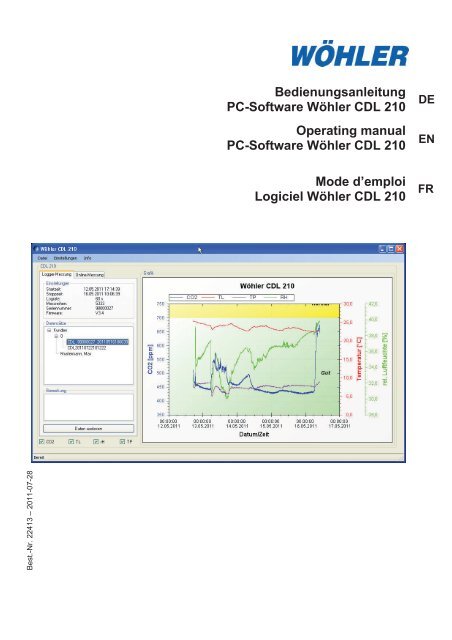 Bedienungsanleitung CDL 210 - PC Software