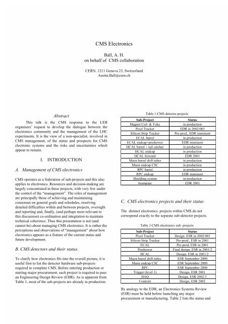 CMS Electronics - CERN