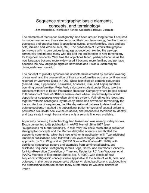 Sequence stratigraphy: basic elements,