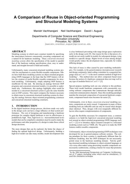 A Comparison Of Reuse In Object Oriented Programming Liberty