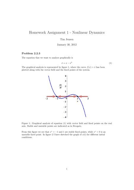 Homework Assignment 1 - Nonlinear Dynamics