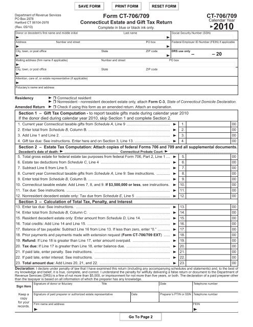 Form CT-706/709 CT-706/709 - CT.gov