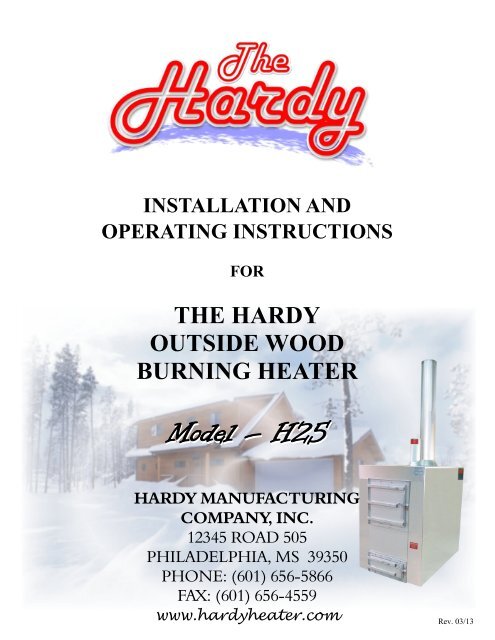 Model â H25 Model â H25 - Hardy Heater