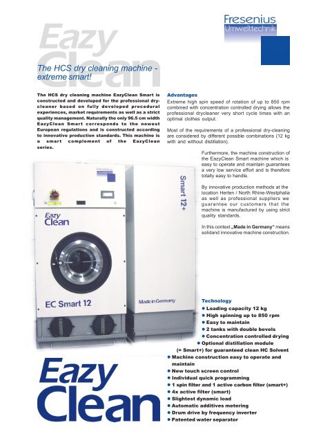 The HCS dry cleaning machine - extreme smart!