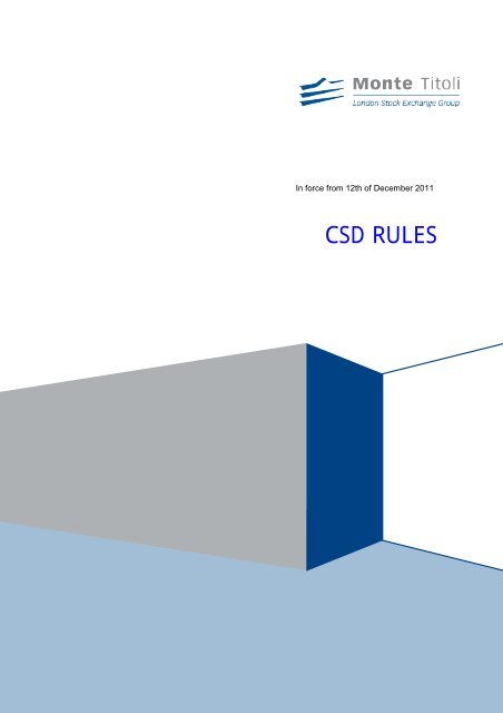 CSD RULES - Monte Titoli