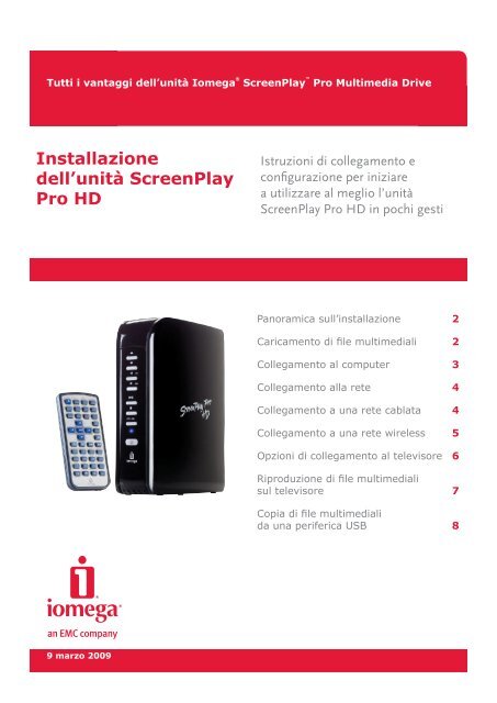 Installazione dell'unità Screenplay Pro HD