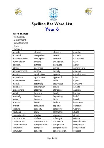 Seventh Grade Spelling Words