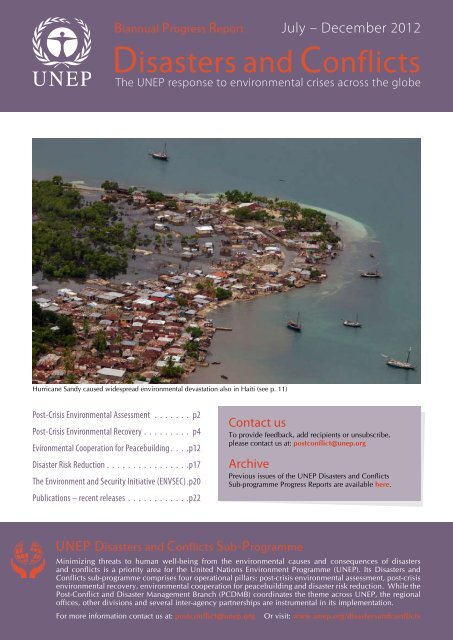 Disasters and Conflicts - UNEP