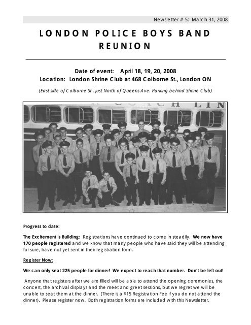 LONDON POLICE BOYS BAND REUNION - London Police Service