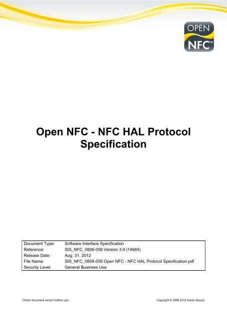 Open NFC - NFC HAL Protocol Specification