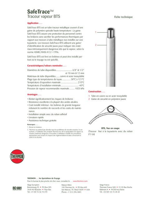 SafeTraceTM - Thermon Manufacturing Company