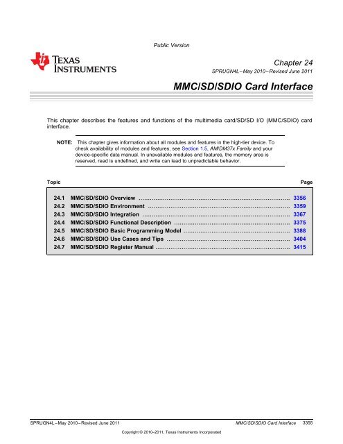 MMC/SD/SDIO Card Interface MMC/SD/SDIO Card Interface