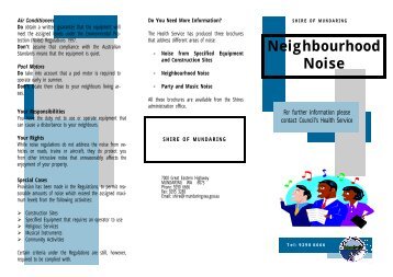 Dealing with neighbourhood noise brochure - Department of ...
