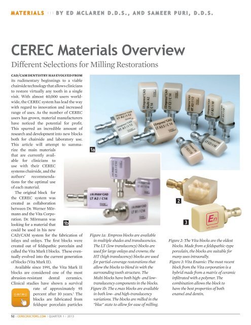 Cerec Materials Overview - Edmclaren.com