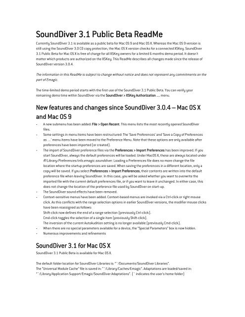 SoundDiver 3.1 Public Beta ReadMe - Deep!sonic