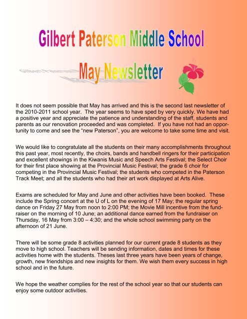 It does not seem possible that May has arrived - Gilbert Paterson ...