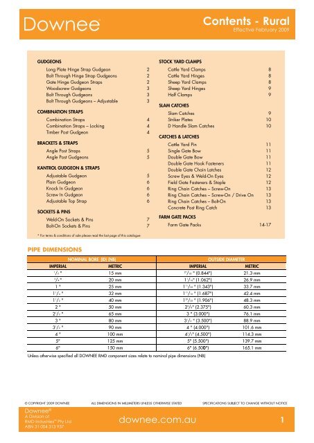 Downee Rural Catalogue - MetalMart