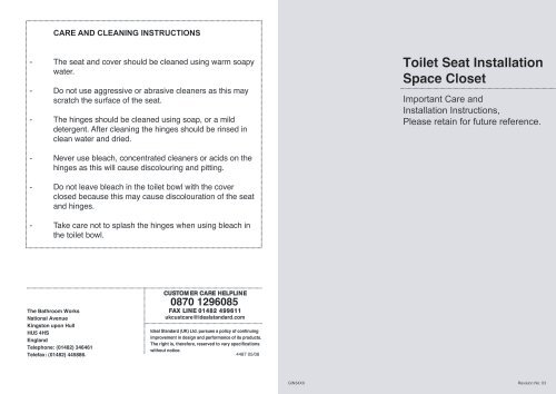 Install guide - Ideal Standard