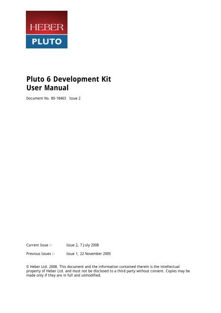 Pluto 6 Development Kit User Manual - Heber