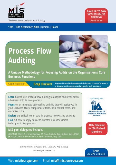Process Flow Auditing - MIS Training