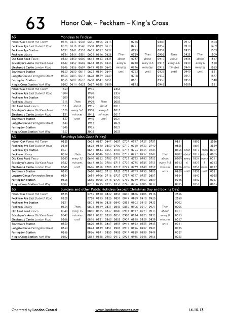 63 Timetable London Bus Routes 63-timetable-london-bus-routes