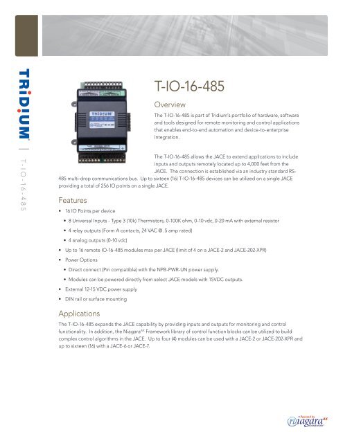 T-IO-16-485 - Tridium