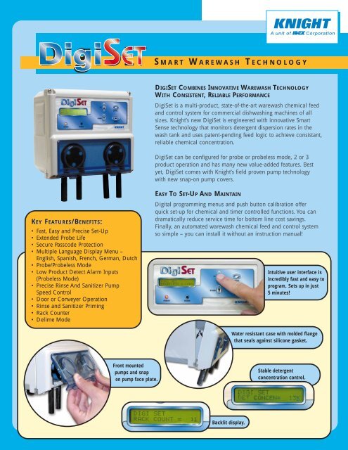 Digiset - Warewash Chemical Dispensing System
