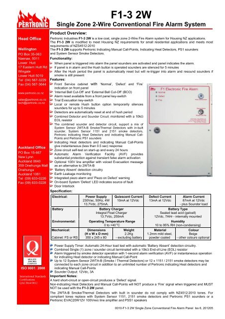 0010-F1-3 2W Single Zone Conventional Fire Alarm Panel Iss 6