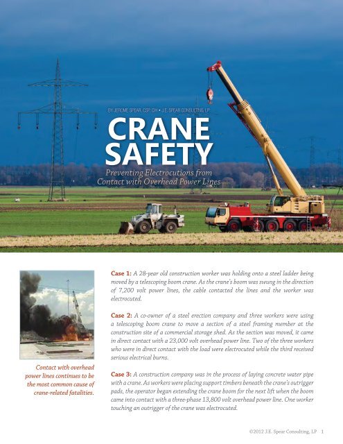 Crane Safety: Preventing Electrocutions from ... - Jerome Spear