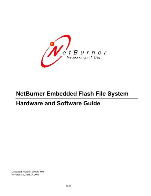 Netburner Embedded Flash File System Hardware And Software