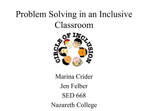 Problem Solving in an Inclusive Classroom
