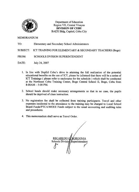 Department of Education Region VII, Central Visayas - DepEd Cebu ...