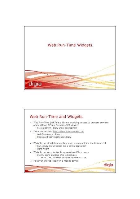 Web Run-Time Widgets