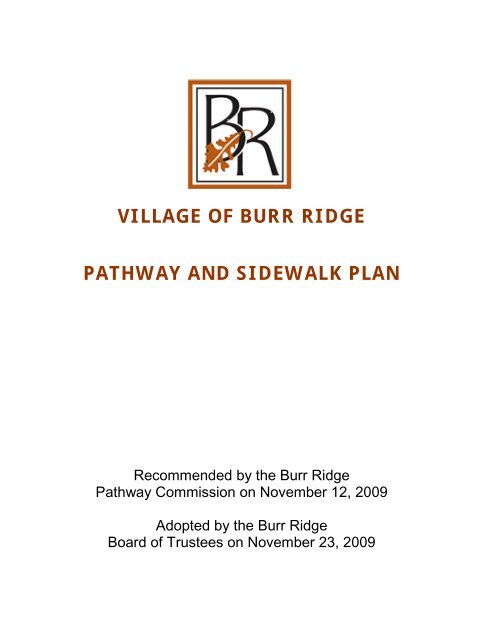 village of burr ridge pathway and sidewalk plan