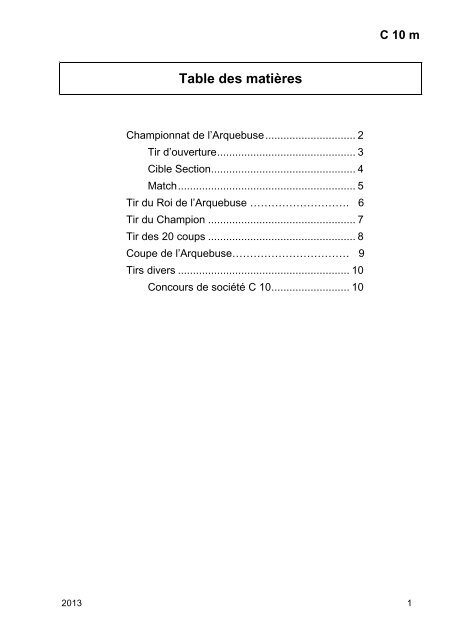 Plan de tir carabine 10m.