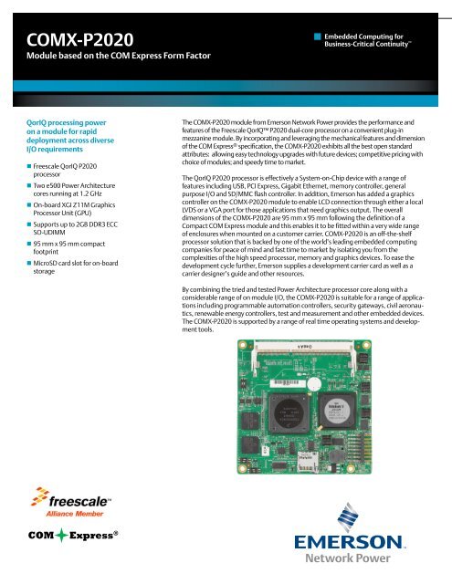 COMX-P2020 - Emerson Network Power