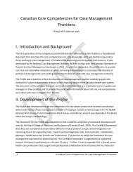Canadian Core Competency Profile for Case Management Providers