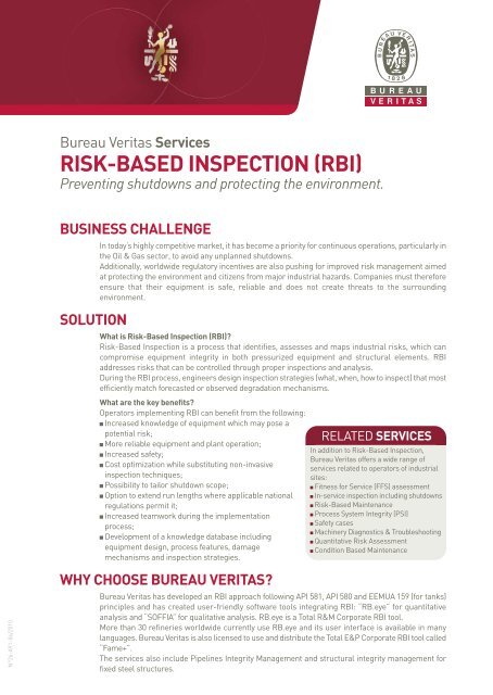 Risk Based Inspection Pdf - Bureau Veritas