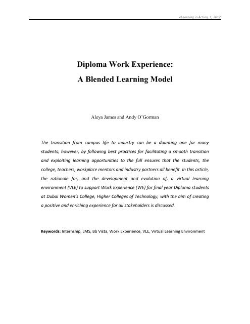 Diploma Work Experience - Sharjah Women's College - Higher ...