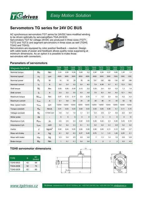 Catalog sheets in English - TG Drives